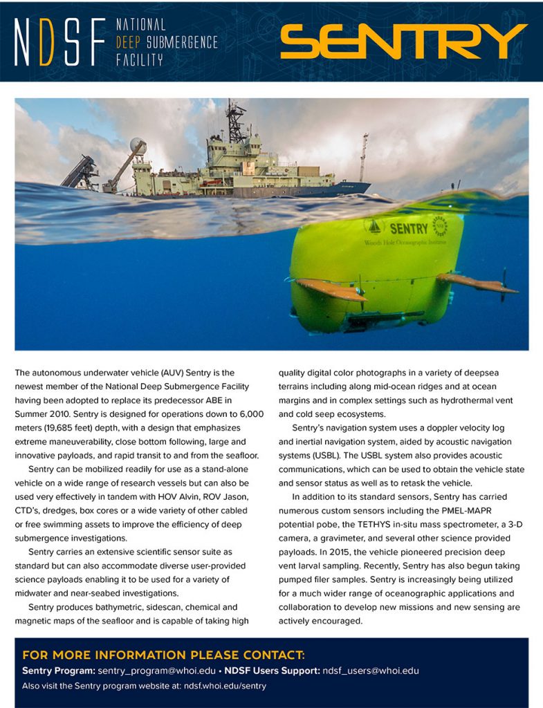 AUV Sentry - National Deep Submergence Facility
