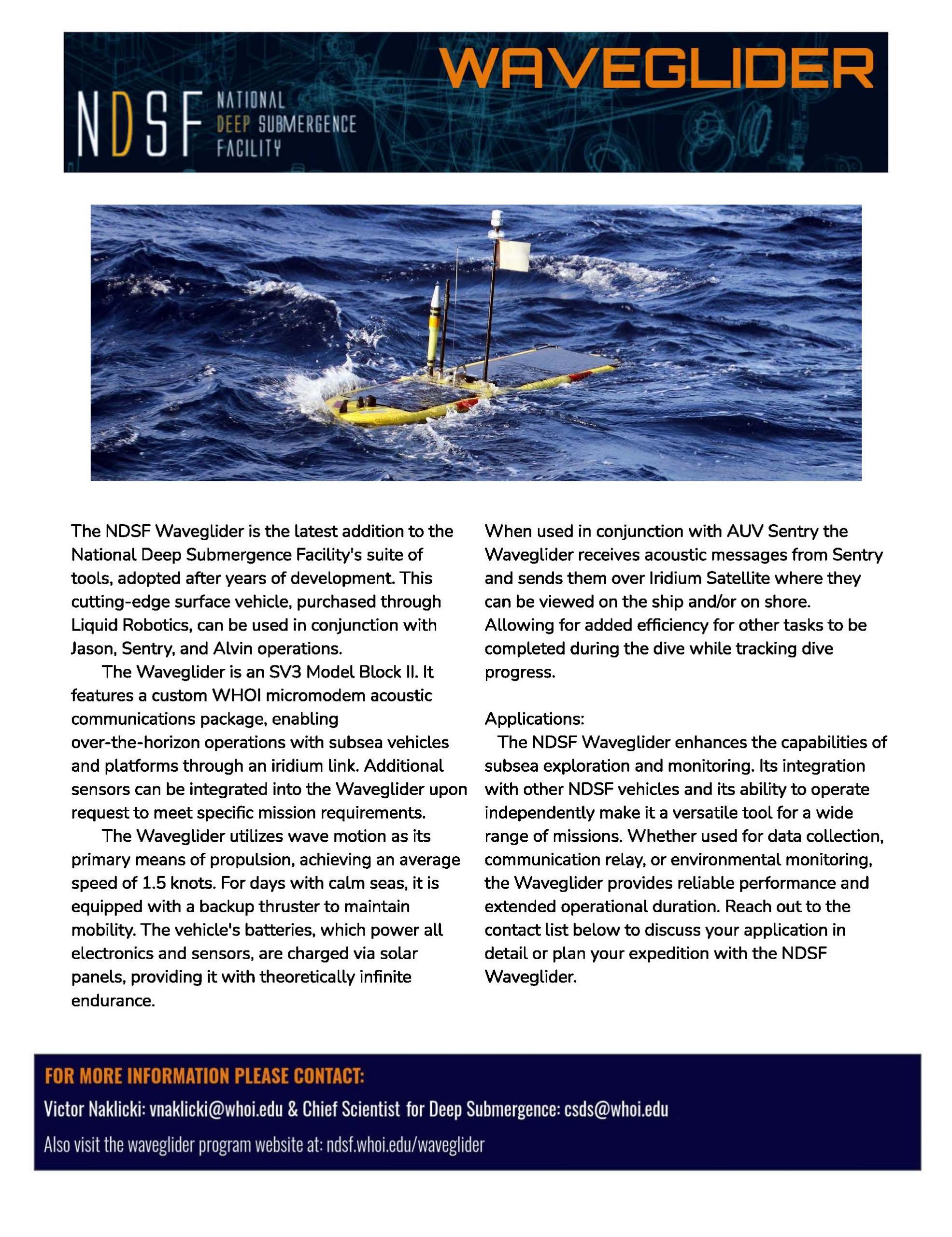 Waveglider - National Deep Submergence Facility